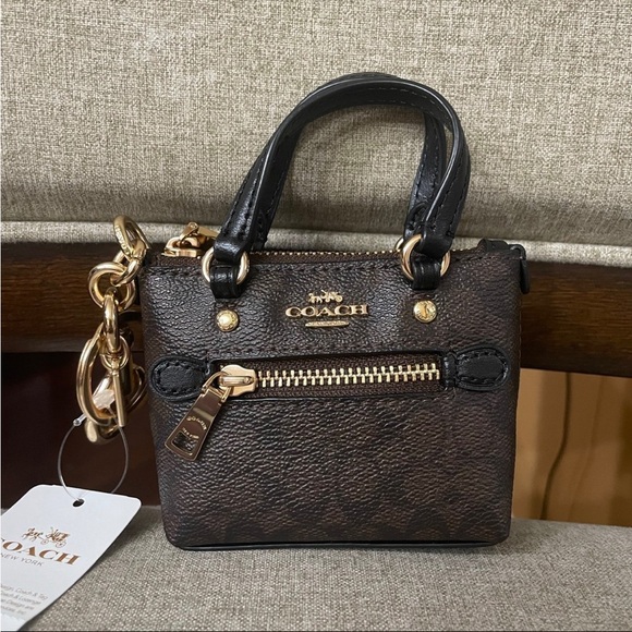 Coach | Bags | Nwtcoach Mini Gallery Tote Bag Charm In Signaturecoach ...